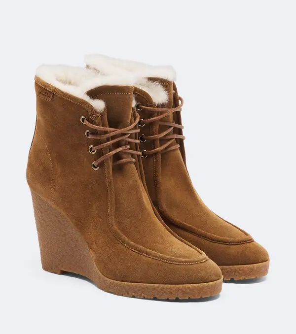 Isabel Marant Étoile Cylia Suede Wedge Ankle Boots - Brown