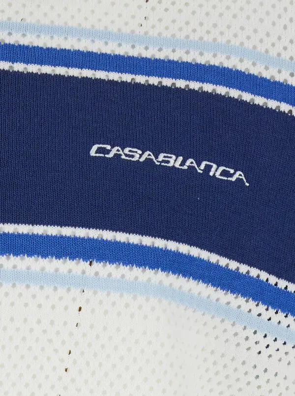 Casablanca Mesh Stripe Polo - Multicolor