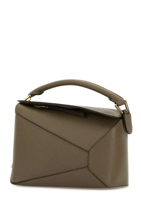 Loewe Mud Leather Small Puzzle Edge Handbag - Brown