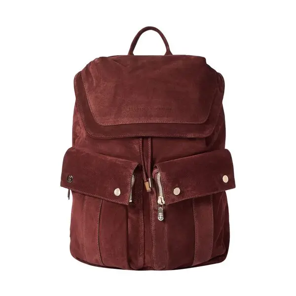Brunello Cucinelli Suede Leisure Backpack - Red