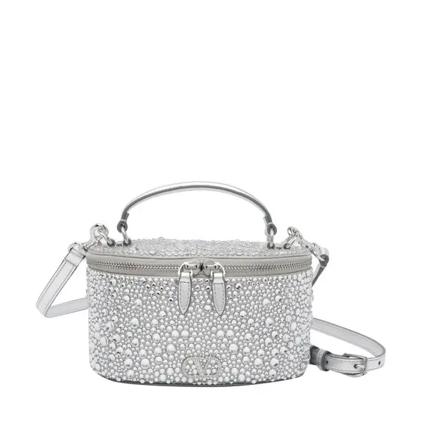 Valentino Garavani Vlogo Signature Mini Vanity Bag - Silver