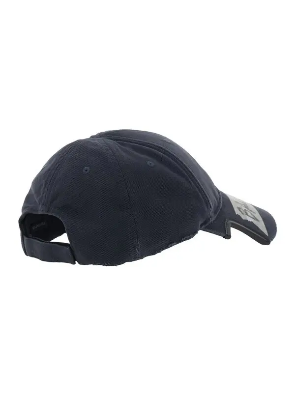 Balenciaga Black Baseball Cap With Maxi Logo Lettering On The Front In Cotton - Multicolor