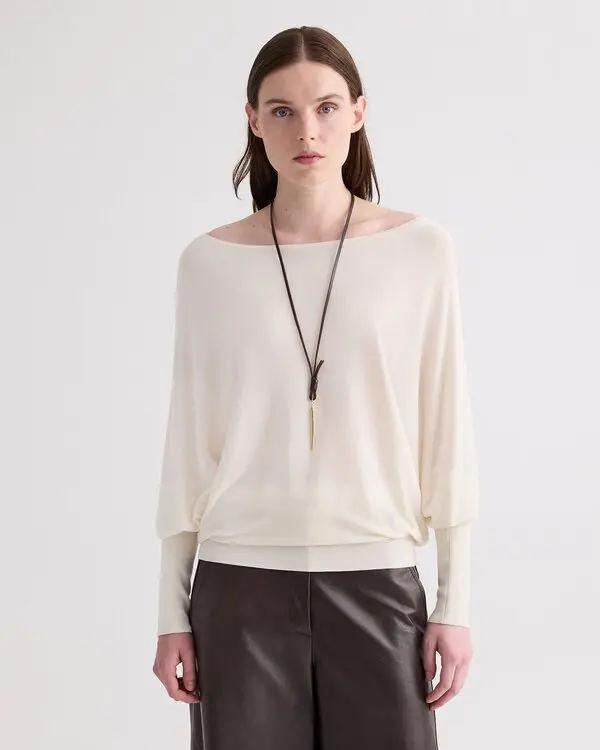 TWP Landslide Sweater In Viscose Silk - Ivory