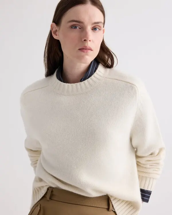 TWP New Jill Crewneck Sweater In Italian Cashmere - Ivory