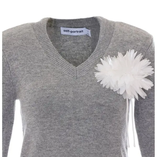 SELF-PORTRAIT Flower Wool Jumper