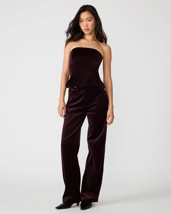 Steve Madden Dawnette Top Strapless Velvet Tops