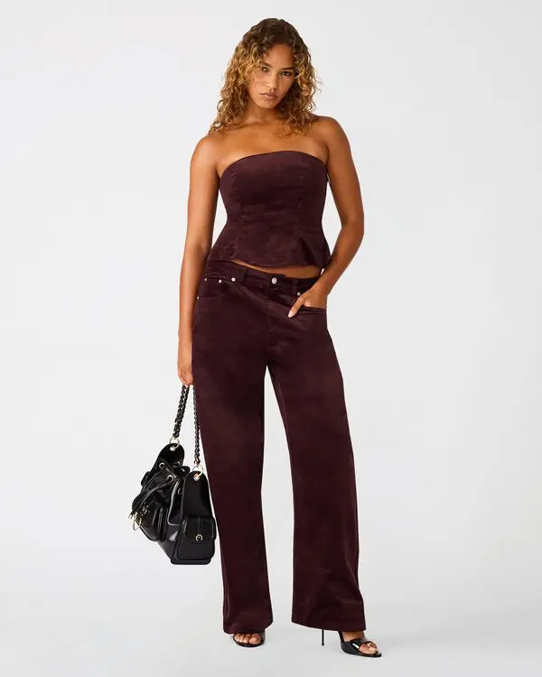 Steve Madden Dawnette Top Strapless Velvet Tops