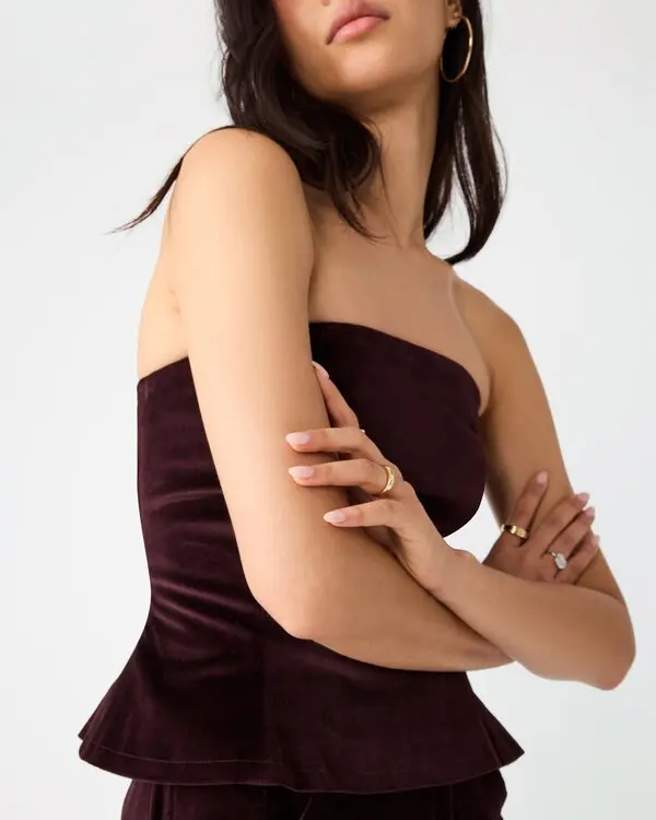 Steve Madden Dawnette Top Strapless Velvet Tops