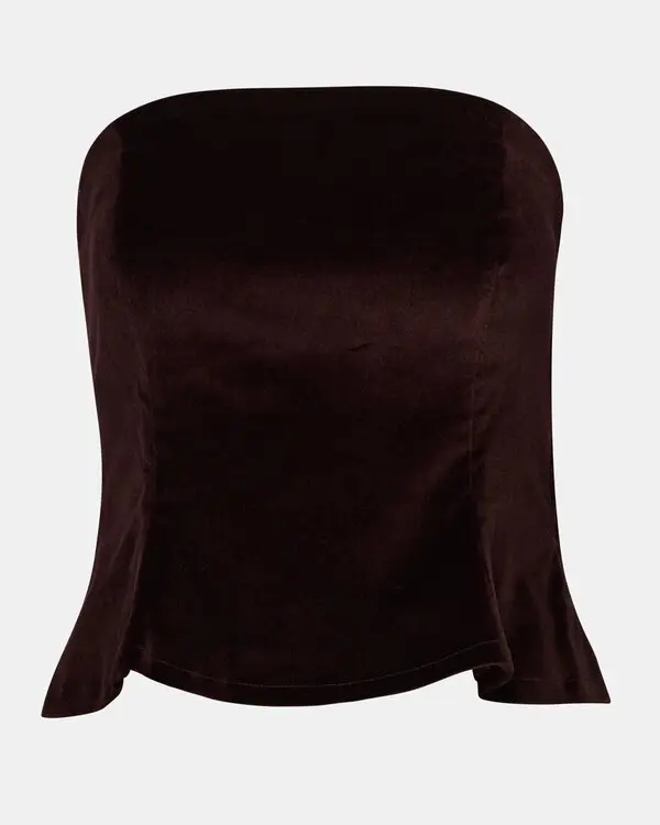 Steve Madden Dawnette Top Strapless Velvet Tops