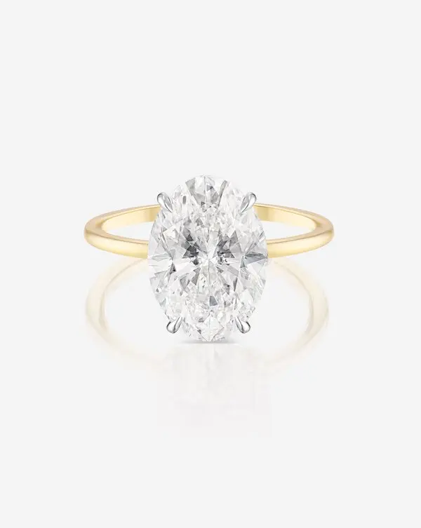 Ring Concierge 4.11 Ct. Lab Grown Oval Whisper Thin® Hidden Halo Engagement Ring