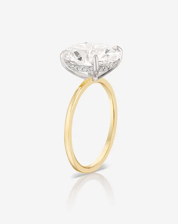 Ring Concierge 4.11 Ct. Lab Grown Oval Whisper Thin® Hidden Halo Engagement Ring