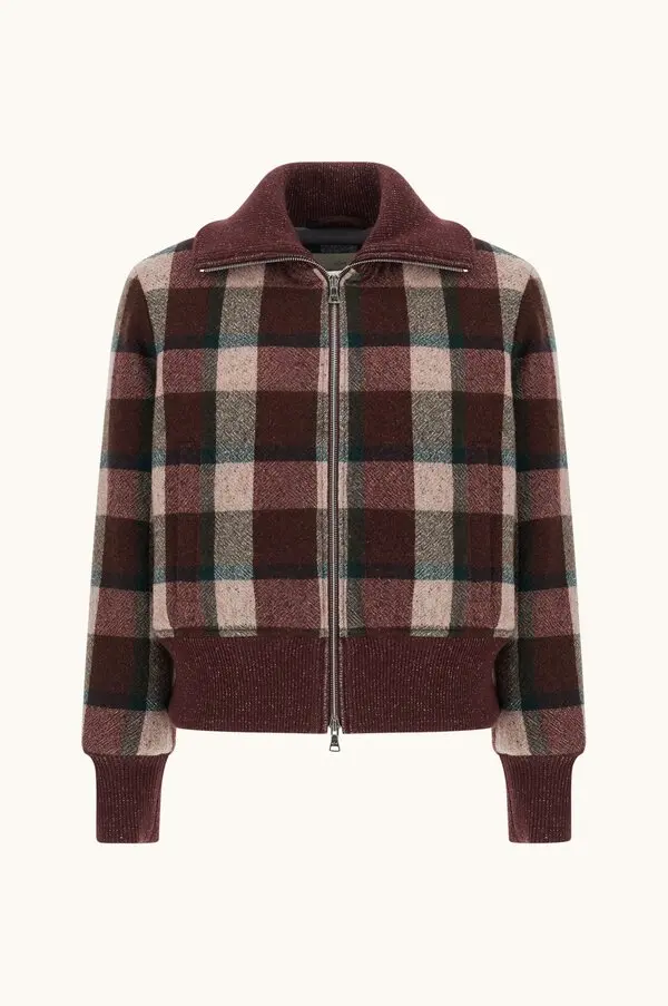 Paul & Shark Wool Bomber Jacket With Check Pattern