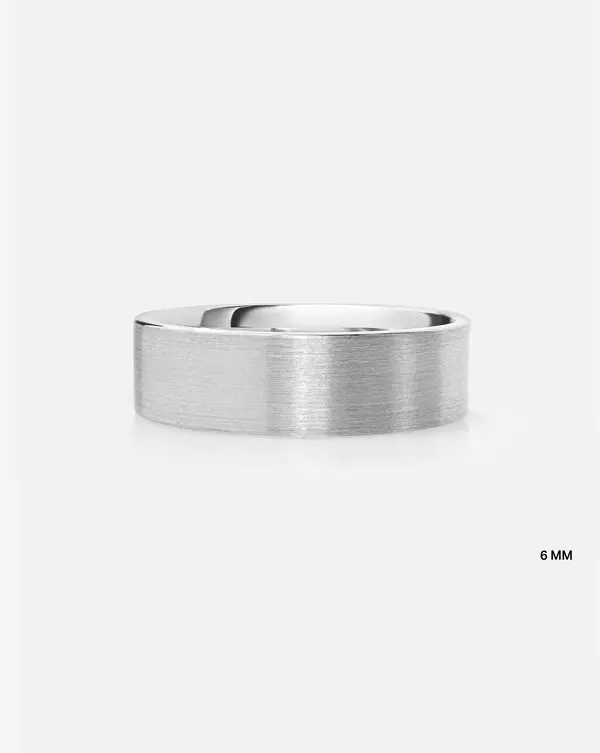 Ring Concierge Mm Satin Flat Wedding Band In Size - Platinum