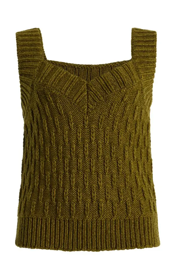 Prada Alpaca Knit Tank Top - Green