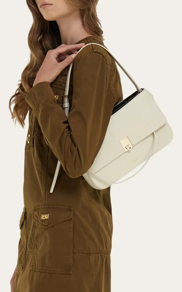 FERRAGAMO Cara Calfskin Leather Shoulder Bag