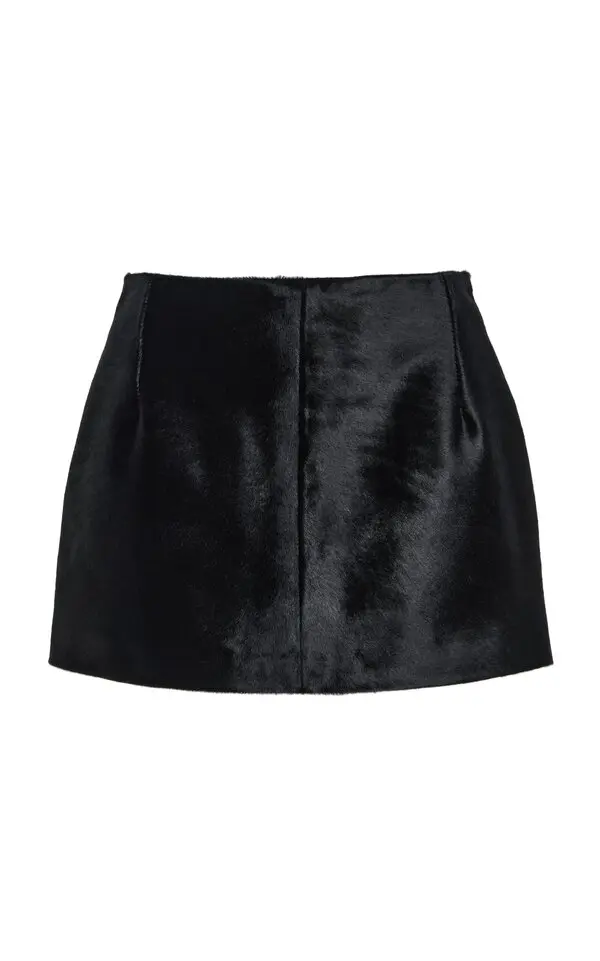 Nour Hammour Exclusive Avery Pony Hair Mini Skirt - Black