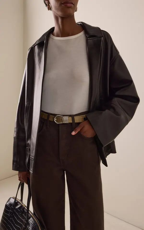 DEHANCHE Hollyhock Alligator-embossed Leather Belt