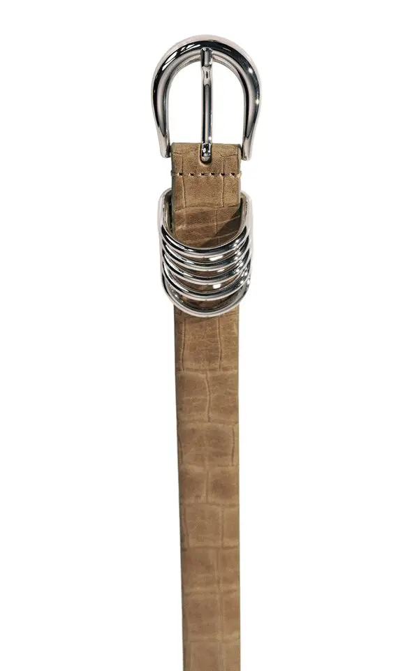 DEHANCHE Hollyhock Alligator-embossed Leather Belt
