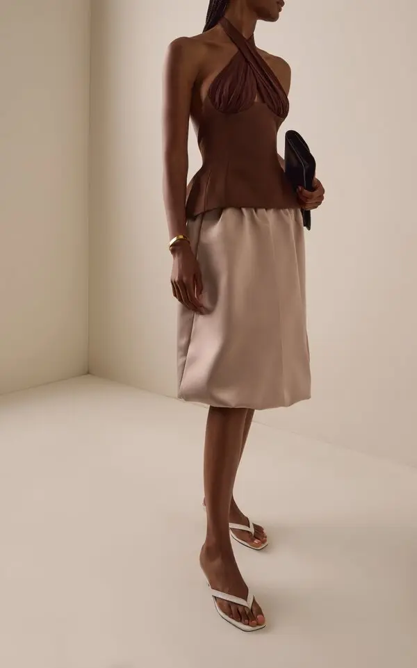 LII Gathered Twill Mini Skirt