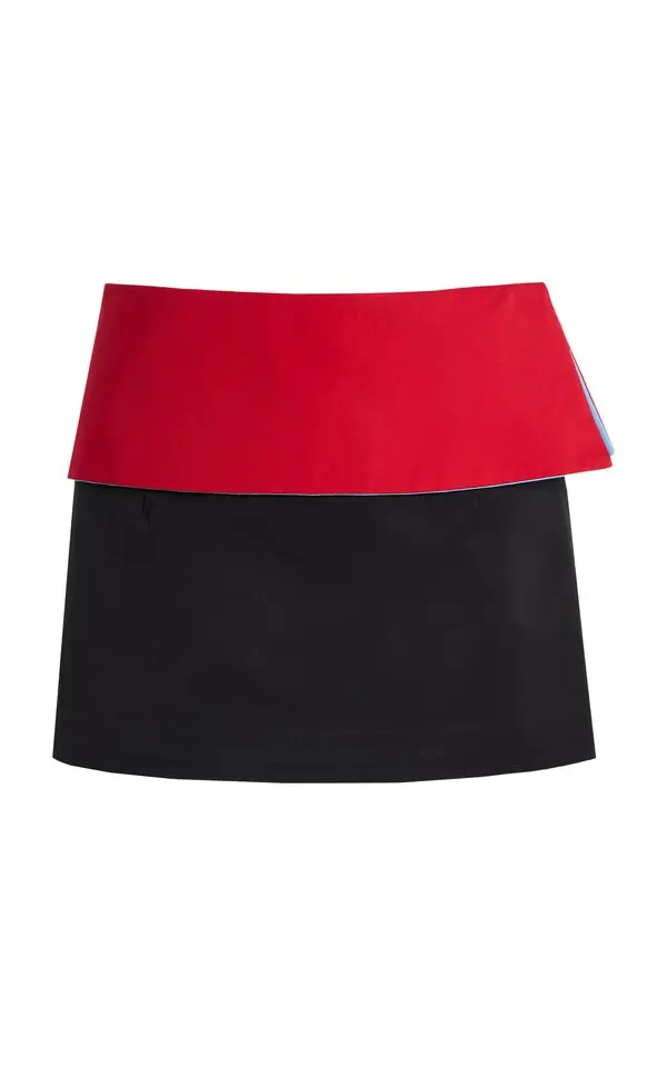 LII Fold-over Crepe Mini Skirt - Black