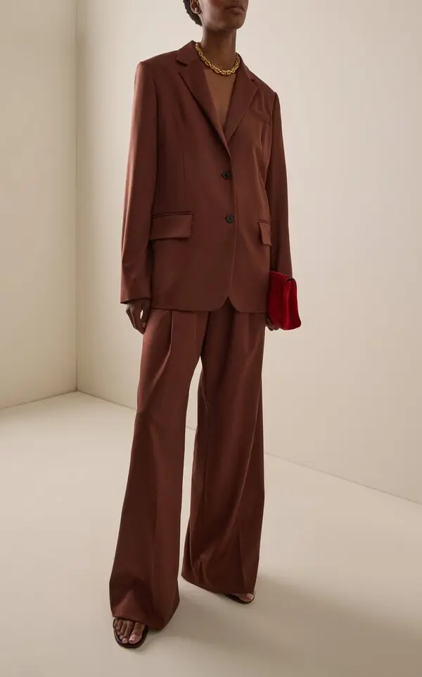 Another Tomorrow Drawcord Wool-blend Pants