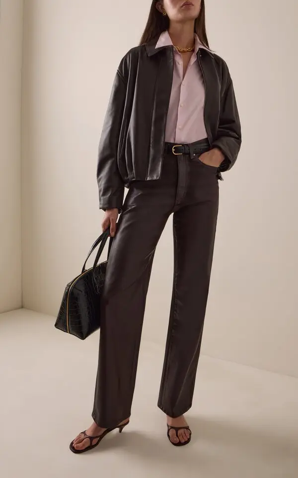 DL1961 Karmine Refined Wide Leg Sculptsystem™ Coated Jeans