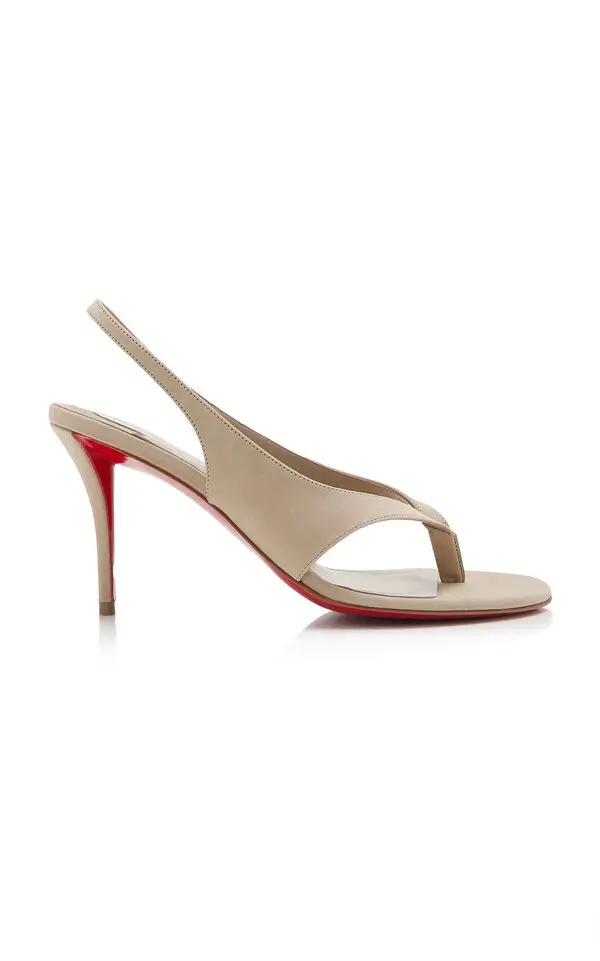 CHRISTIAN LOUBOUTIN Miss Z 80mm Leather Sandals - Grey