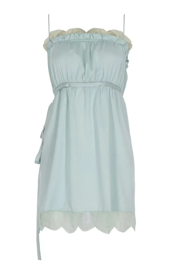 Zeynep Arçay Lace-trimmed Silk Mini Dress