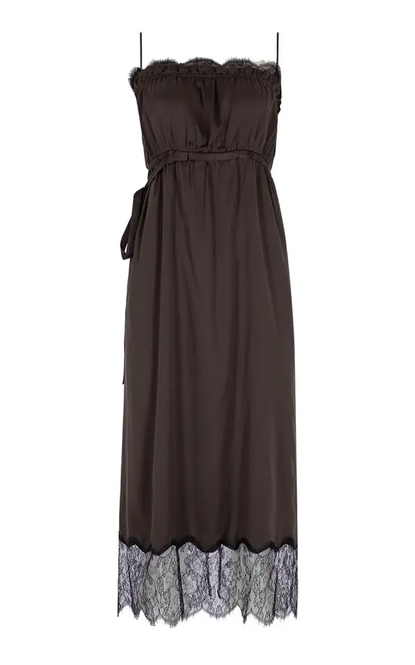 Zeynep Arçay Lace-trimmed Silk Midi Dress