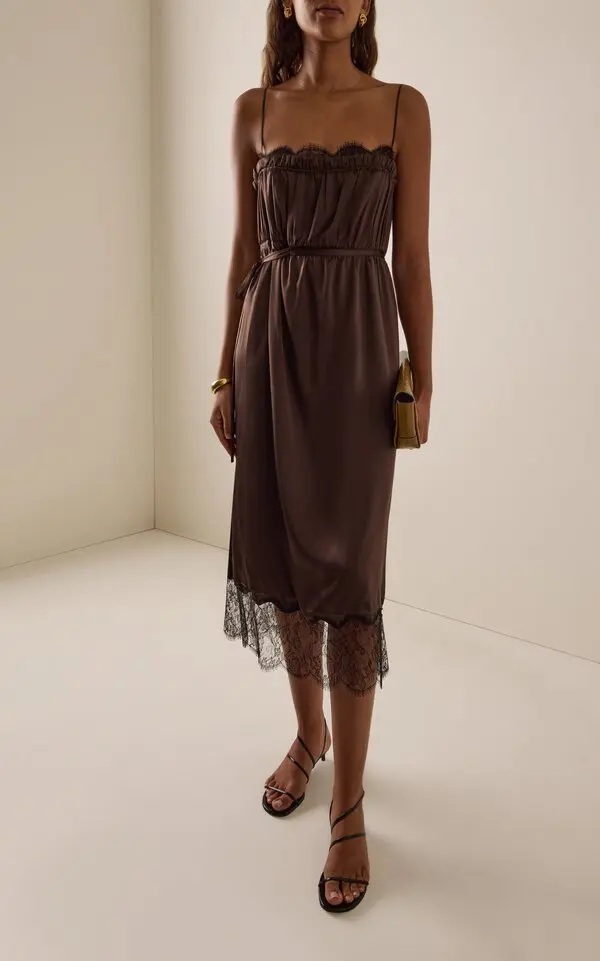 Zeynep Arçay Lace-trimmed Silk Midi Dress
