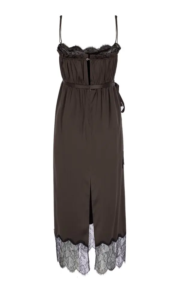 Zeynep Arçay Lace-trimmed Silk Midi Dress