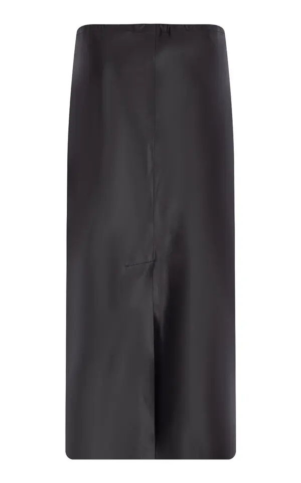Zeynep Arçay Drawstring Leather Midi Skirt
