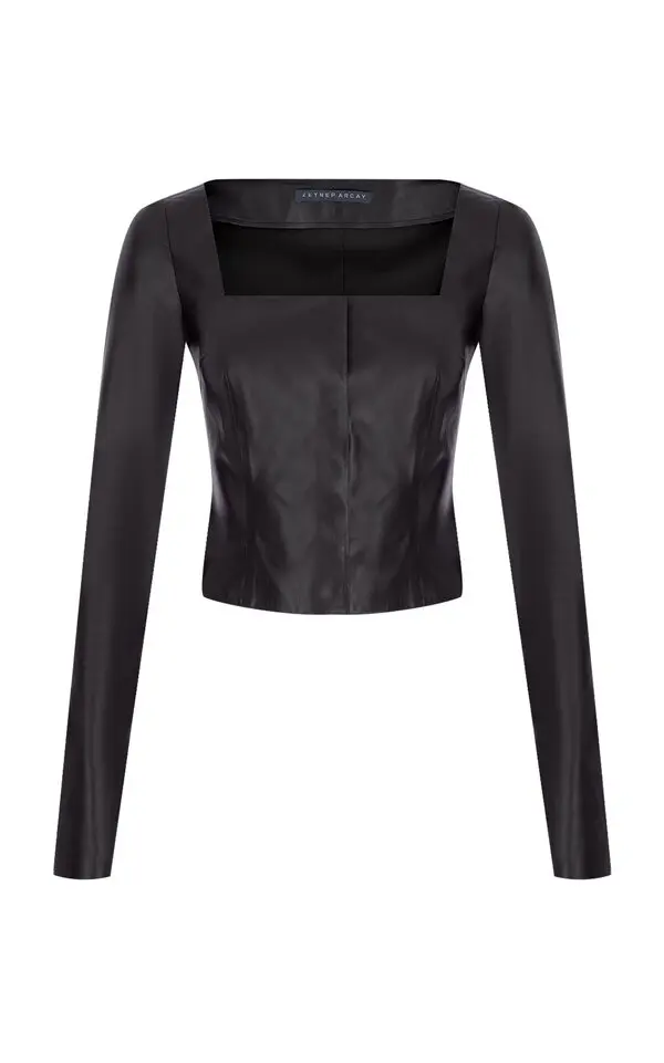 Zeynep Arçay Long-sleeve Leather Top