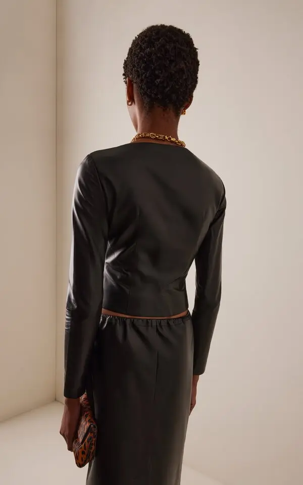 Zeynep Arçay Long-sleeve Leather Top