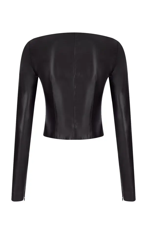 Zeynep Arçay Long-sleeve Leather Top