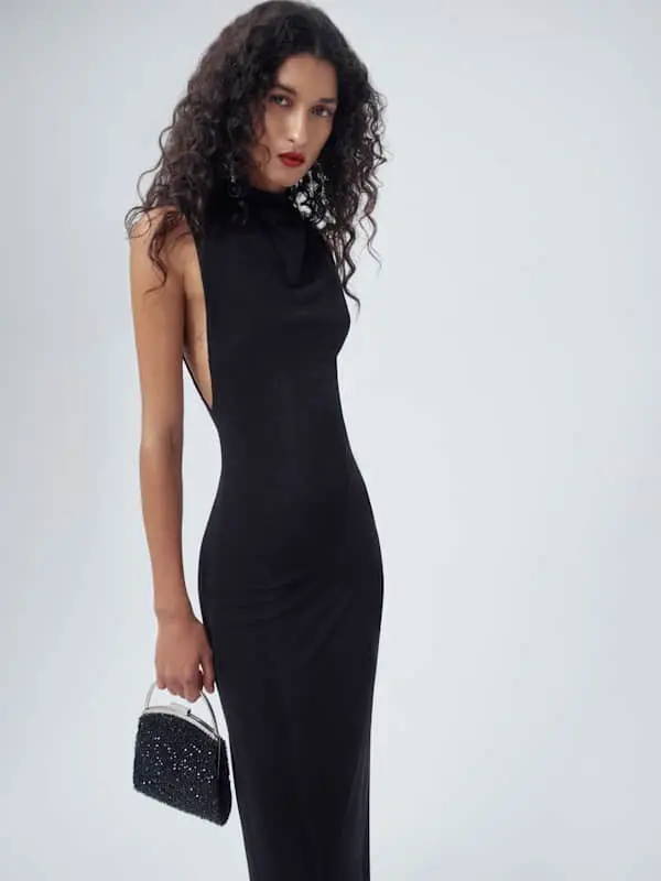 REFORMATION Naya Knit Dress - Black