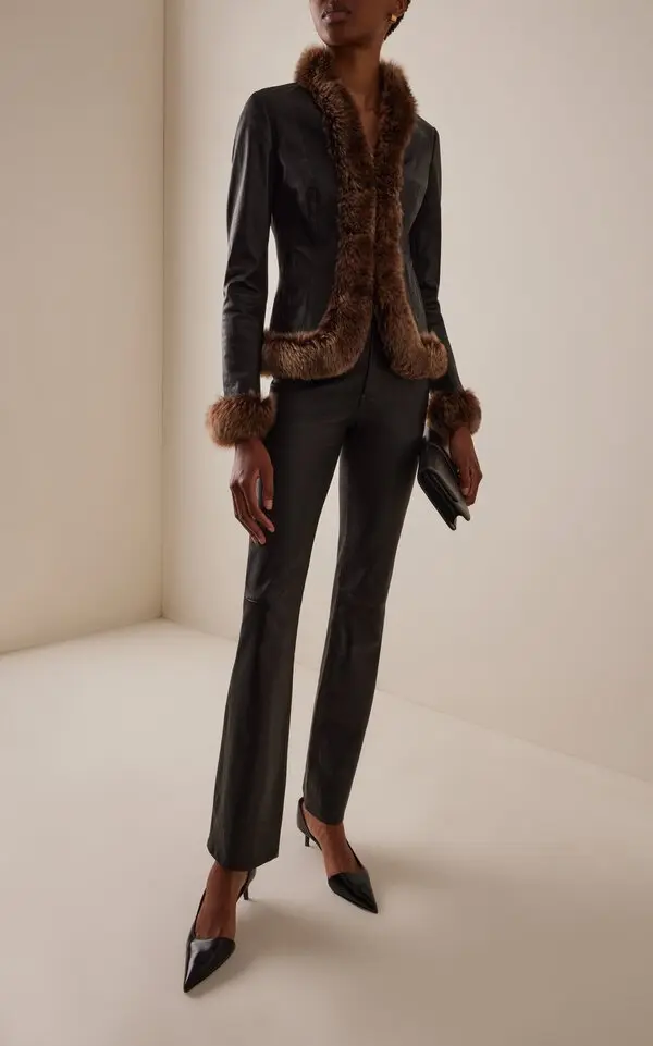 Zeynep Arçay Straight-cut Stretch Leather Pants