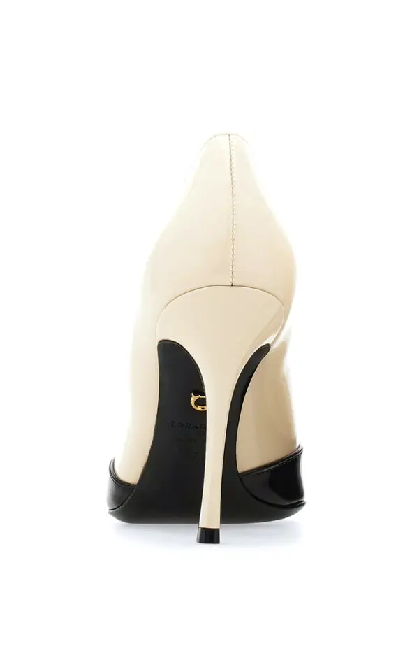 FERRAGAMO Yasminn Calfskin Leather Pumps - White