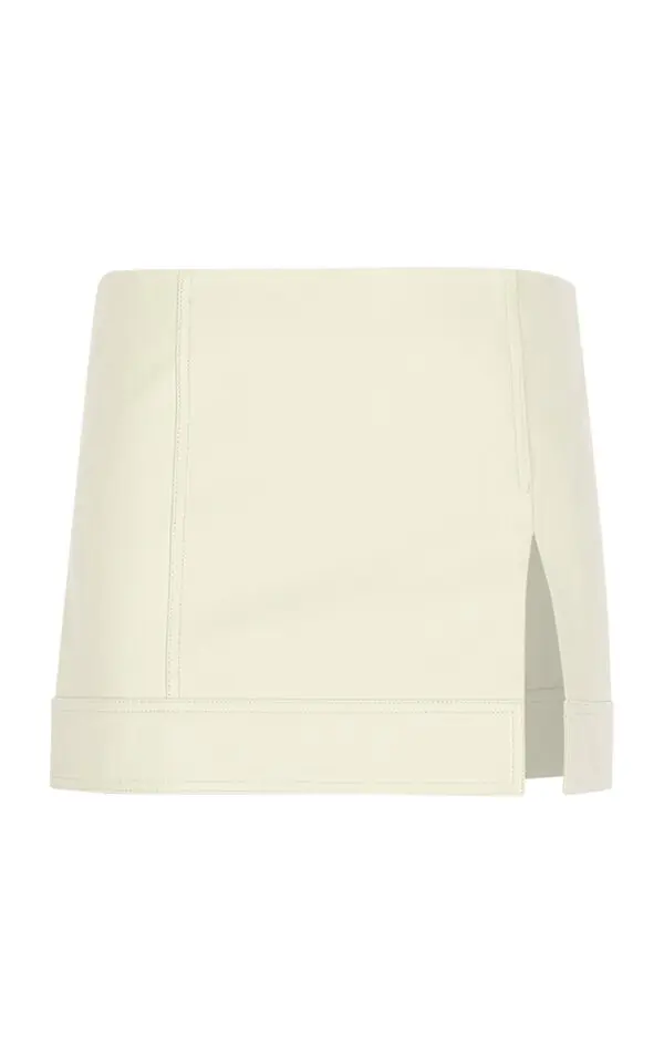 Zeynep Arçay Leather Mini Skirt With Slit