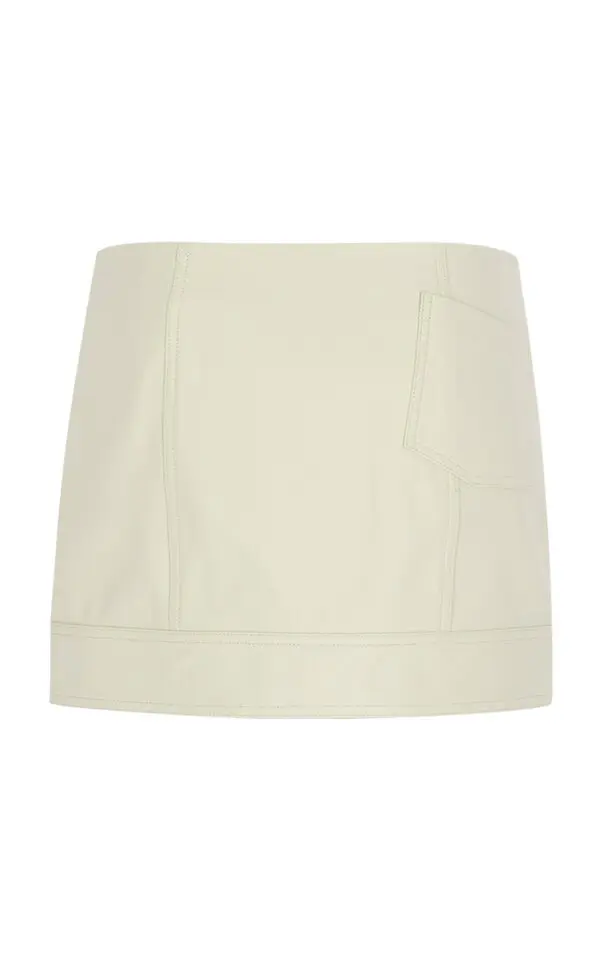 Zeynep Arçay Leather Mini Skirt With Slit