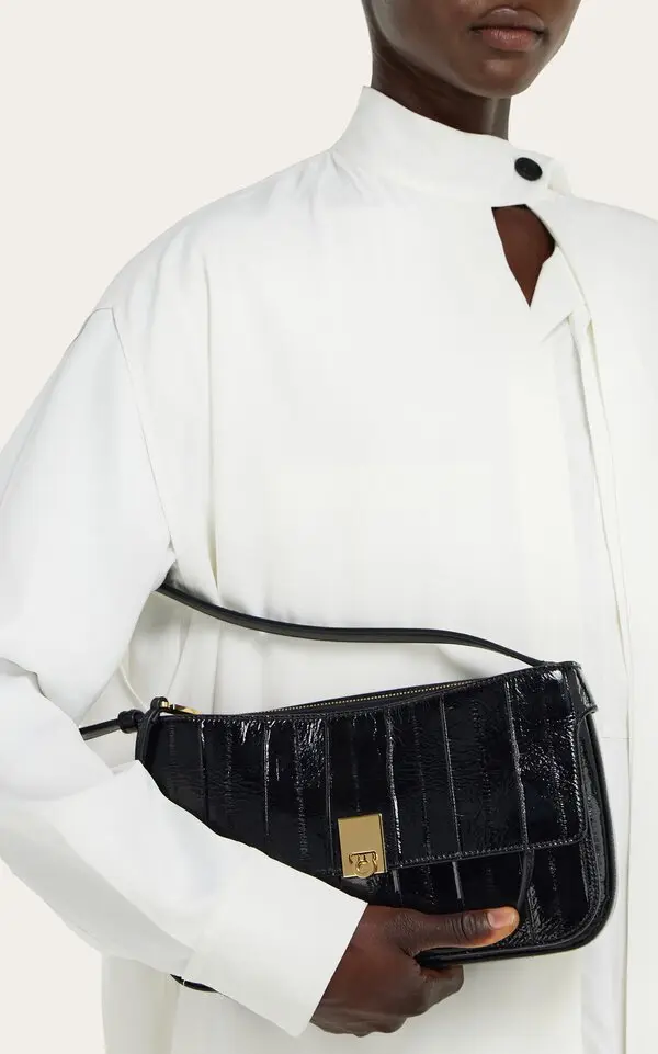 FERRAGAMO Cara Eel Skin Shoulder Bag