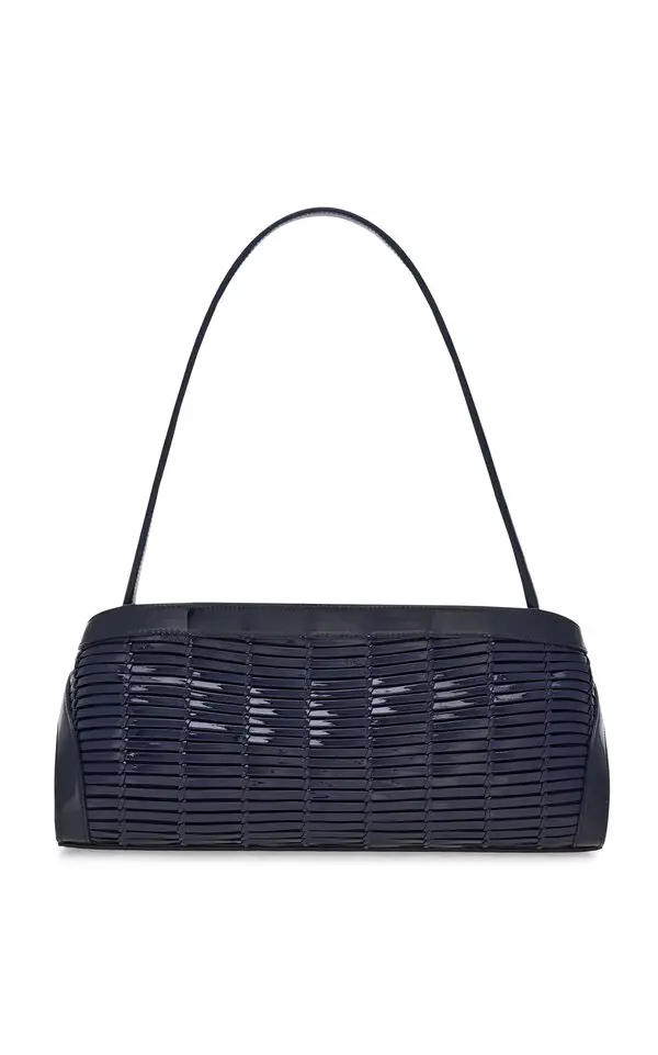 FERRAGAMO East-west Hug Woven Calf Leather Shoulder Bag
