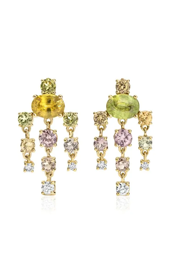 EDEN PRESLEY 14k Gold Sphene And Diamond Chandelier Earrings - Yellow