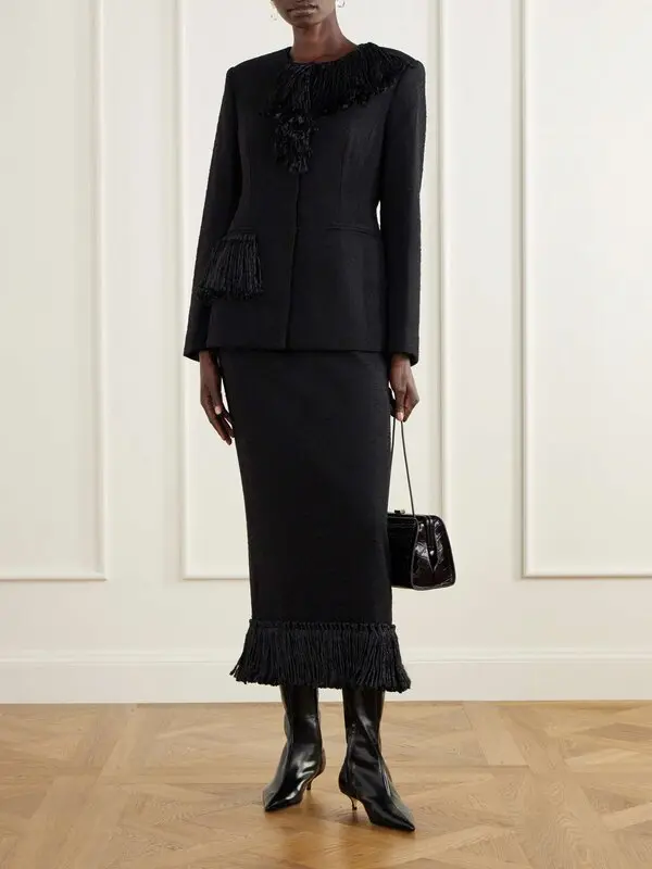 HEIRLOME Matilde Wool-blend Twill Jacket - Black
