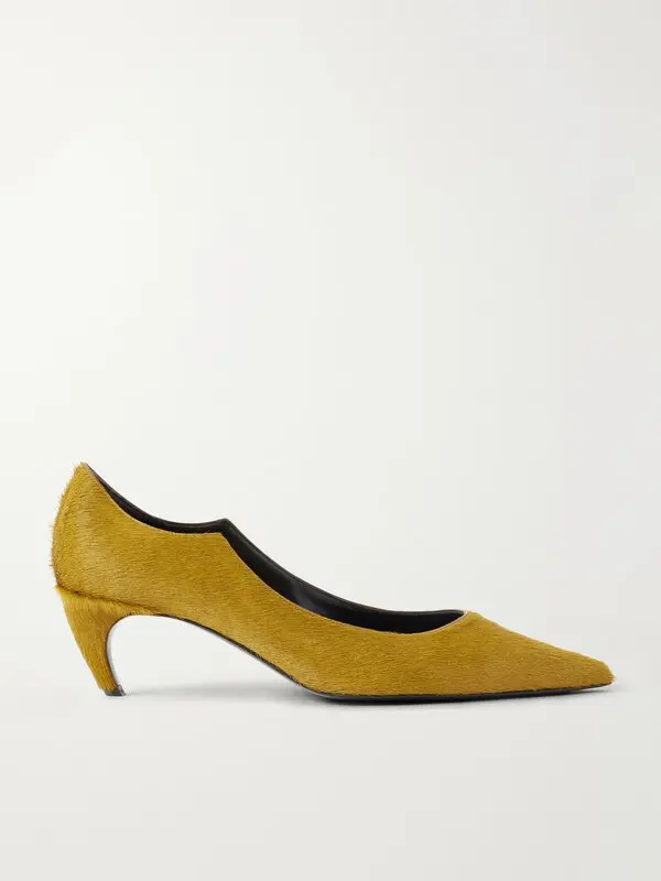 Khaite Valerie 55 Calf Hair Pumps - Yellow