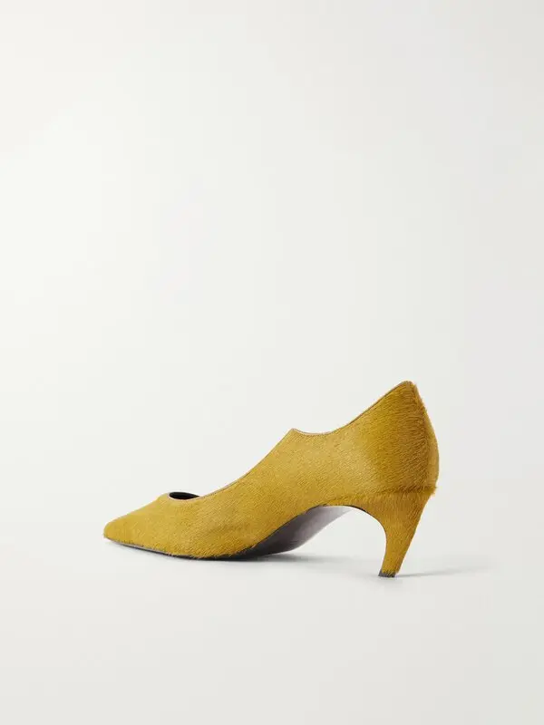 Khaite Valerie 55 Calf Hair Pumps - Yellow
