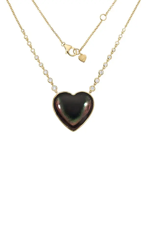 EDEN PRESLEY 14k Yellow Gold Tourmaline And Diamond Necklace - Pink