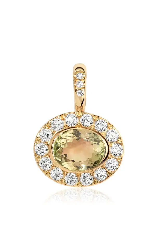 EDEN PRESLEY 14k Yellow Gold Diamond And Tourmaline Pendant - Light Pink
