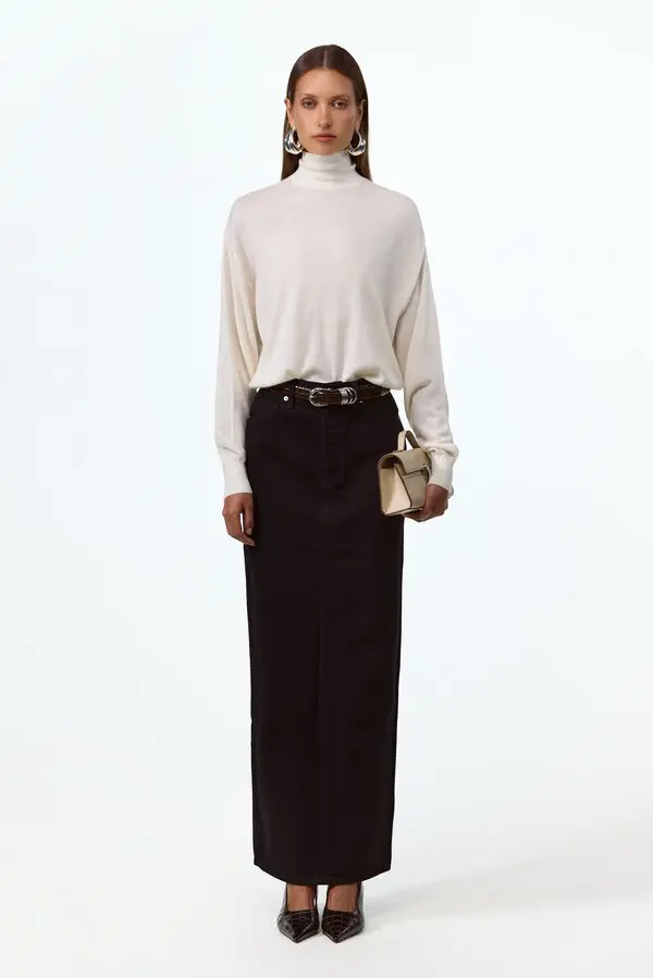 SAME Relaxed Cashmere Turtleneck - Cream