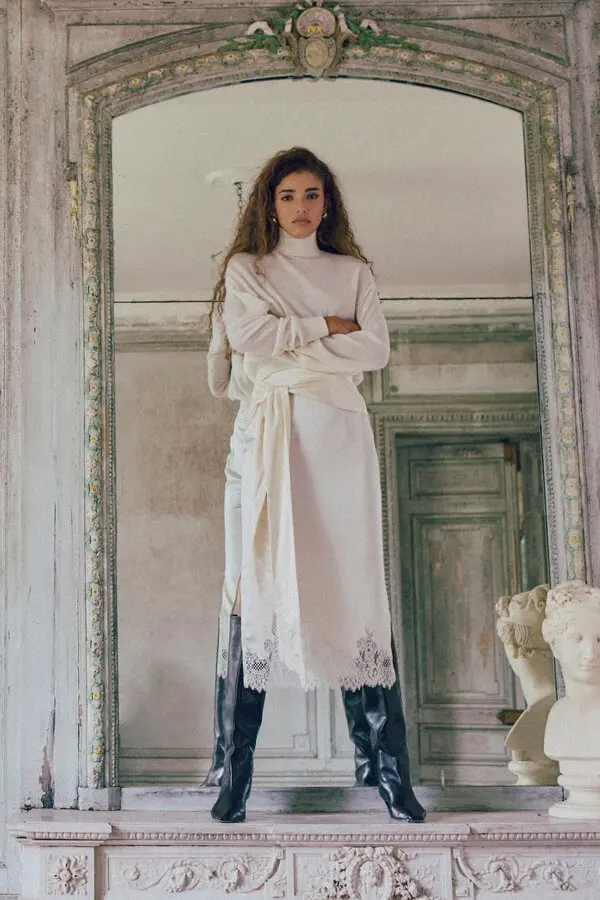 SAME Relaxed Cashmere Turtleneck - Cream